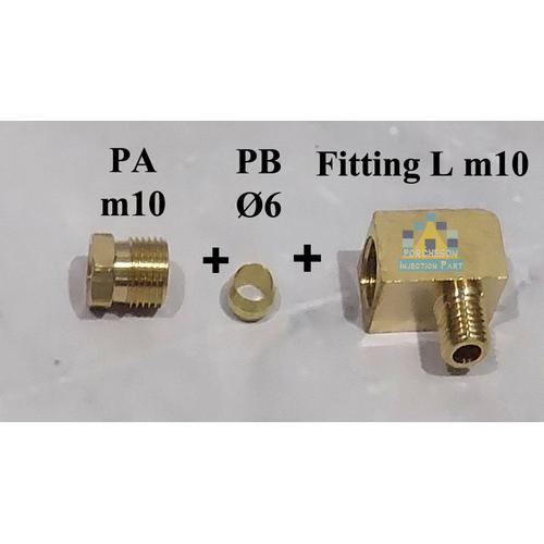 Jual Fitting Knee L Sok sambungan Reducer Oli Lubrikasi Pelumas - L m8 D m10 Set - Kota ...