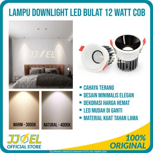Jual Lampu Downlight LED 12 Watt COB Kotak Bulat Spotlight Warm White ...