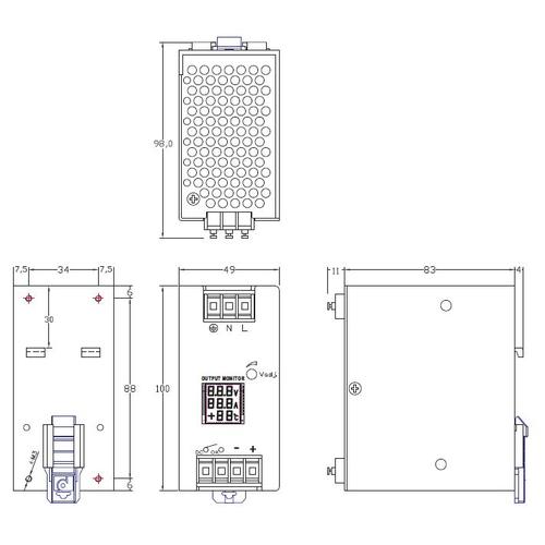 Jual Smart Display PSU DIN Rail 12V 24V DC 120W ReignPower RPH1120D - Display V, 24VDC - Jakarta ...
