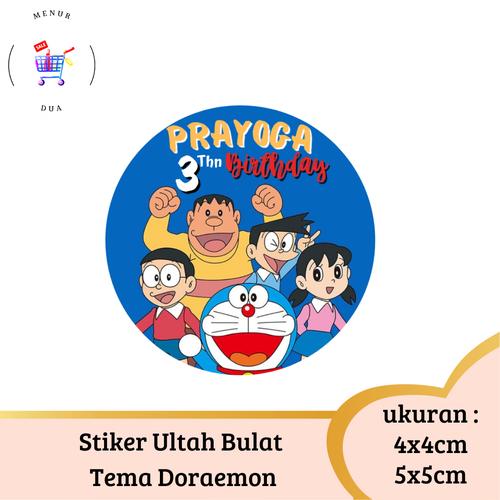 Jual label stiker ulang tahun anak tema Doraemon - 4 CM - Kota Surabaya ...