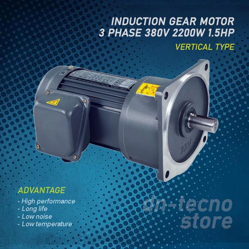 Jual Motor gearbox AC 3 Phase 380V 3HP 2.2KW vertical - Ratio 50~90 ...