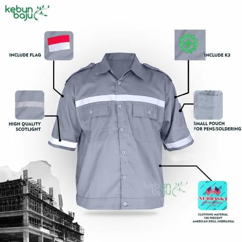 Jual Wearpack Safety Baju Proyek Project K3 Lengan Pendek 7 warna murah ...