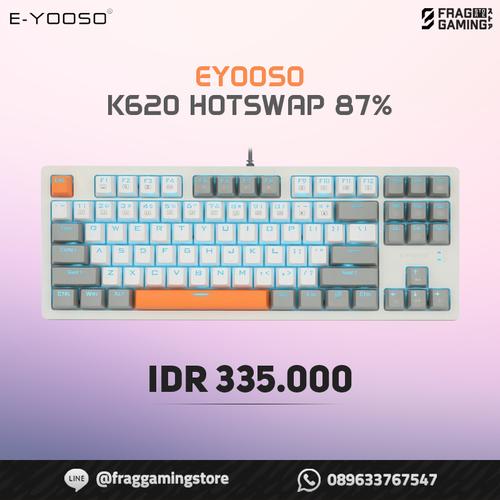 Jual E-YOOSO EYOOSO K620 K-620 HOTSWAP MECHANICAL 87% WHITE GREY ...