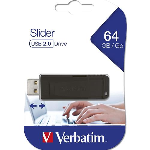 Jual Verbatim Slider Flashdisk 16GB/32GB/64GB with USB 2.0 - Kota ...