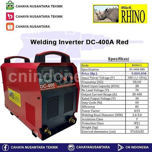 Jual Mesin Travo Las DC 380V Listrik Inverter 400A RHINO MMA400 / MMA ...