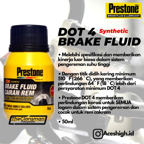 Jual prestone minyak rem dot4 brake fluid dot 4 preston 50ml 50mili ori ...