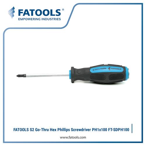 Jual FATOOLS SDPH100 S2 Hex Phillip PH 1x100 Obeng Plus Ketok Tembus ...