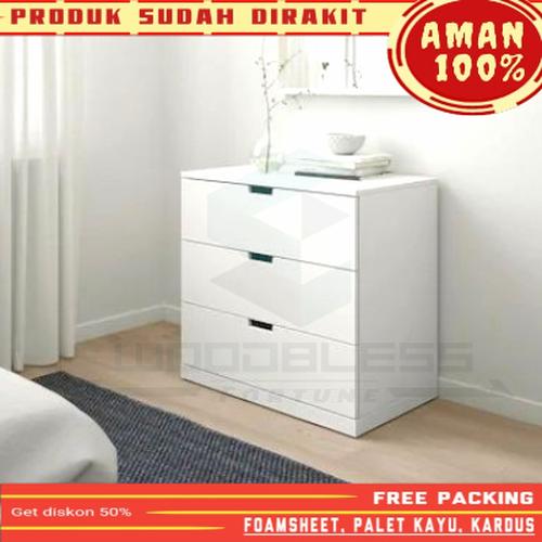 Jual MEJA DRAWER 3 LACI MINIMALIS MEJA NAKAS LEMARI PENYIMPANAN - Putih ...