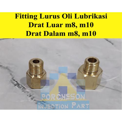 Jual Fitting Lurus Sok sambungan Reducer Oli Lubrikasi Pelumas m8 m10 - L m8 D m8 - Kota ...