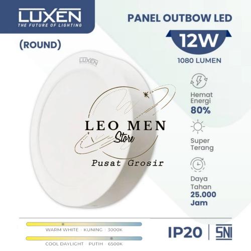 Jual Lampu Panel LED~Panel Downlight~Bulat~OutBow~12 Watt~LUXEN - PUTIH ...