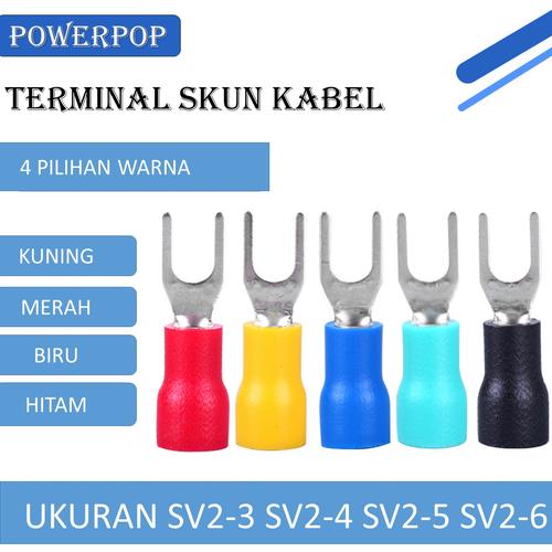 Jual SKUN KABEL Y GARPU SV2-3 SV2-4 SV2-5 SV2-6 /Terminal Sekun Fork Warna - SV2-4, Merah ...