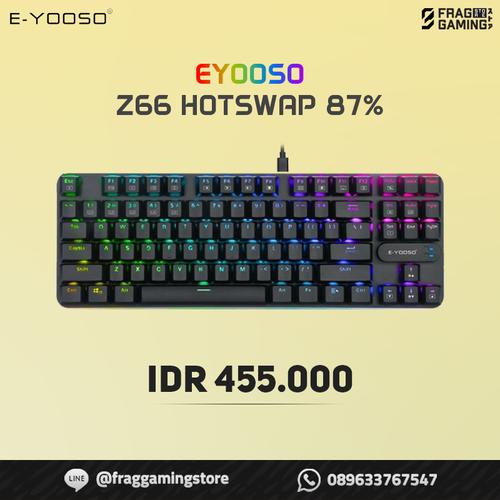 Jual E-YOOSO EYOOSO Z66 Z-66 HOTSWAP MECHANICAL KEYBOARD 87% BLACK ...