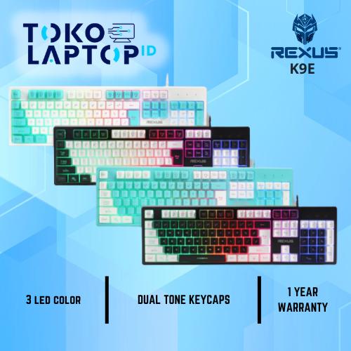 Jual Rexus K9E Battlefire Full Gaming Size Keyboard - Black-White ...