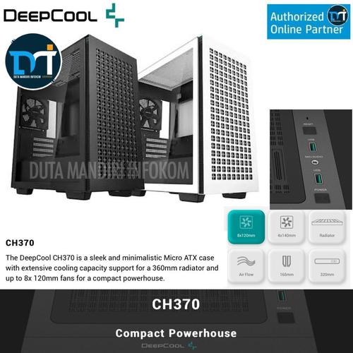 Promo DeepCool CH370 - Tempered Glass m-ATX Gaming Case - Black Edition ...