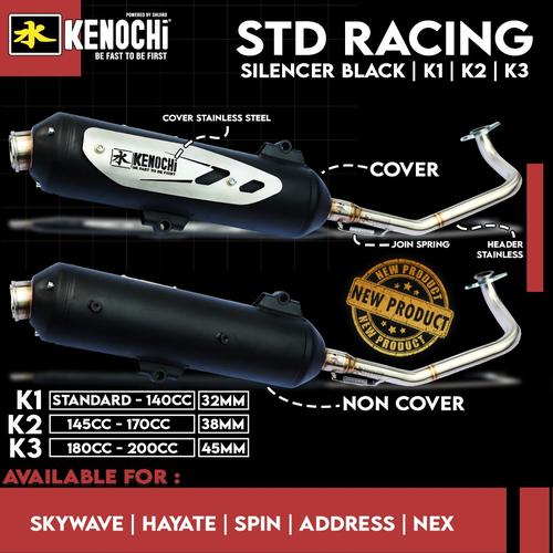 Jual Knalpot Standar KENOCHI type K-SERIES Black for SKYWAVE - K3+COVER ...