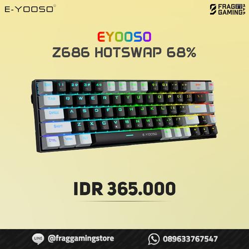 Jual E-YOOSO EYOOSO Z686 Z-686 HOTSWAP MECHANICAL KEYBOARD 68% BLACK ...