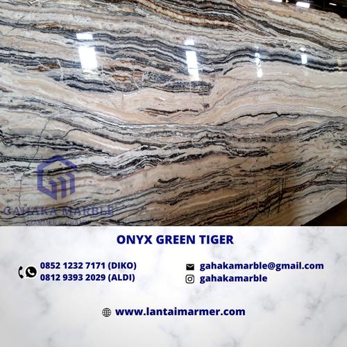 Jual marmer travertine onyx marble | Onyx Green Tiger | Marmer Onix ...