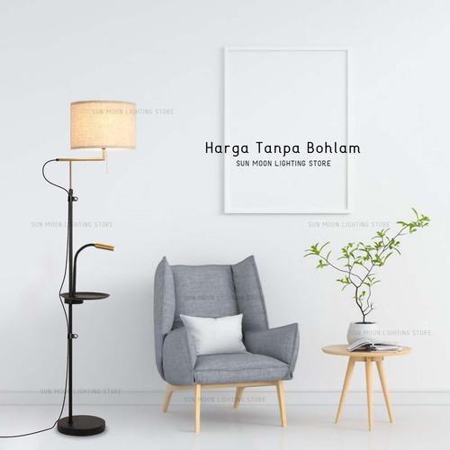 Jual Lampu standing kain minimalis modern floor lamp bed side ruang ...