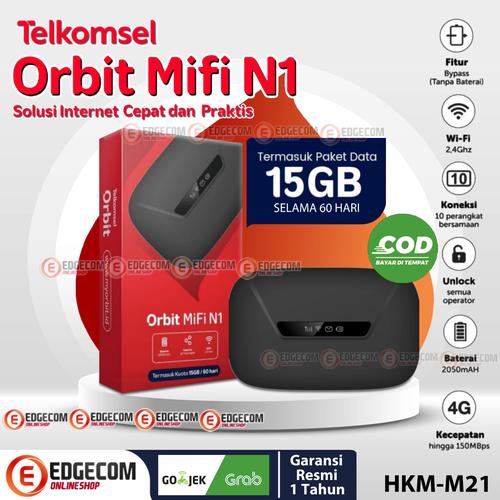 Jual Telkomsel Orbit Mifi N1 Portable Modem Wifi 4G High Speed Bonus ...