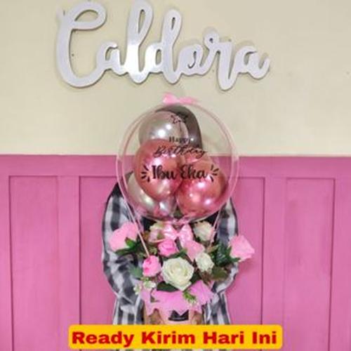 Jual Buket Bucket FULL Bunga Balon Small Caldora.id BL15 - full gold ...