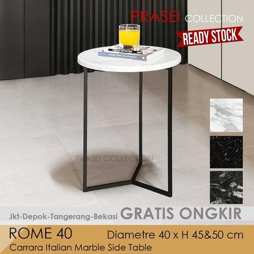 Jual ROME 40 - Carrara Marble Side Table Meja Bulat Pojok Marmer Sofa ...