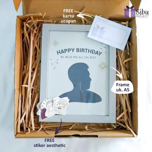 Jual Siluet Wisuda dalam Frame / Kartun Gambar di Bingkai A5 / Box ...