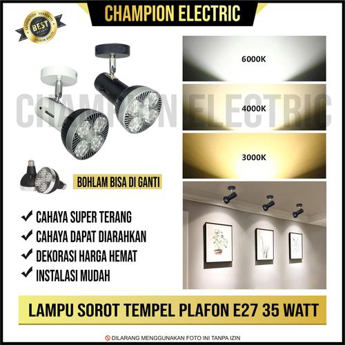 Jual Lampu Sorot 35 Watt Spotlight LED Tempel Plafon Fitting E27 35W ...