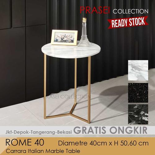 Jual ROME - Carrara Marble Side Table I Meja Marmer Carrara Bulat I ...