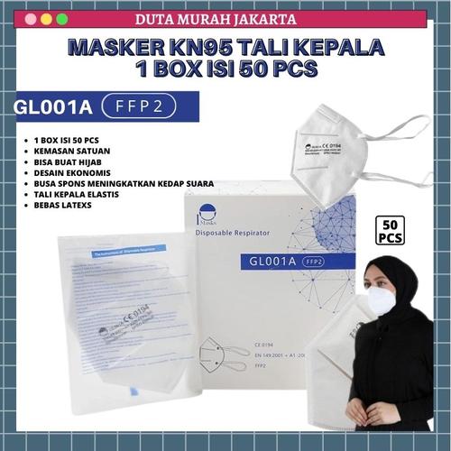 Promo Masker KN95 Hijab tali Kepala 1 Box isi 50 pcs kemasan satuan ...