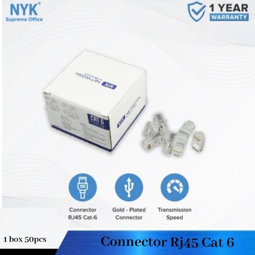 Jual konektor Rj45 Cat 6 NYK/ UTP Rj45 ORIGINAL 1 BOX isi 50pcs ...