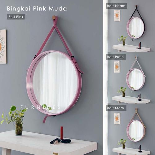 Jual Cermin Bulat Diameter 60 cm | Tali BELT | Frame PLYWOOD Motif Kayu ...