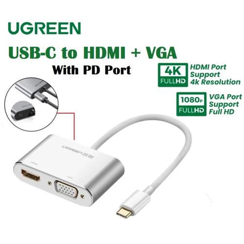 Jual Ugreen Adapter USB Type C to HDMI VGA With PD Port - Gray - Kota ...