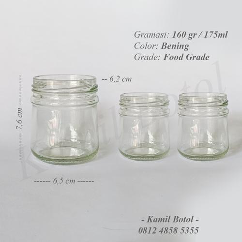 Jual Botol Selai Kaca 175ml Jar Kaca 160gr Toples Sambal Tempat Bumbu ...