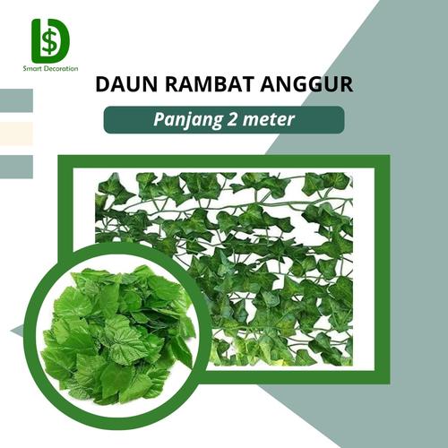 Jual Daun Rambat Plastik 2 Meter Daun Anggur Plastik Hiasan Dinding ...