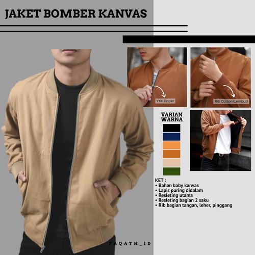 Jual Jaket pria Casual Jacket bomber Canvas warna Krem Cream | JAKET ...