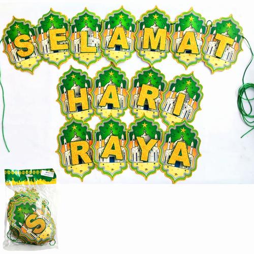 Jual Banner Selamat Hari Raya Idul Fitri Garland Ketupat Dekorari ...