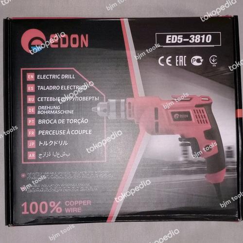 Jual EDON ED5-3810 electric drill / mesin bor 10mm besi, aluminium dan ...