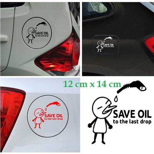 Jual Stiker Tutup Tangki Mobil Unik Lucu Cutting Sticker Save Oil ...