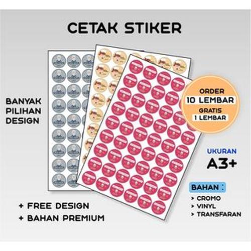Jual Cetak Sticker Vinyl A3+ Custom Anti Air - Non Laminating, Non ...