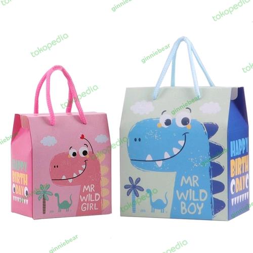 Jual Goodie Bag Ulang Tahun Anak / Kotak Kado Ulang Tahun motif dino ...