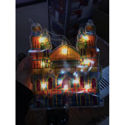 Jual Lampu hias tempel dinding gambar masjid kecil lampu lebaran ...