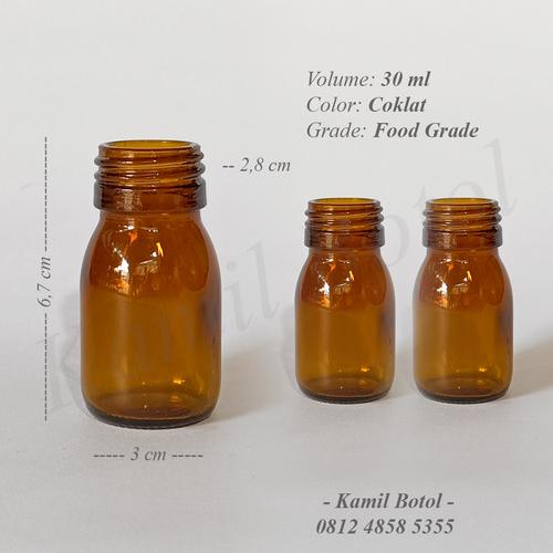 Jual Botol Kaca 30ml Botol Obat Kaca Amber Botol Coklat Kecil - Plastik Merah - Kota Depok ...