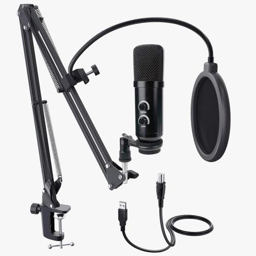 Jual USB Condenser Microphone Stand Table for PC Recording NYK MCN-05 ...
