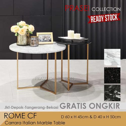 Jual ROME Mix - Round Carrara Marble Coffee Table Meja Bulat Sofa Meja Kaca - Indian Granite ...