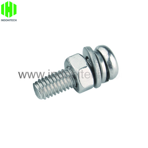 Jual Baut Mur Ring JP M4 x 30 mm SS304 bolt pan head screw 1 SET ...