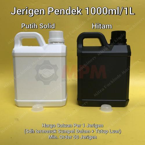 Jual Jerigen 1000 ml Hitam Natural Putih Jirigen PENDEK 1000ml 1L ...
