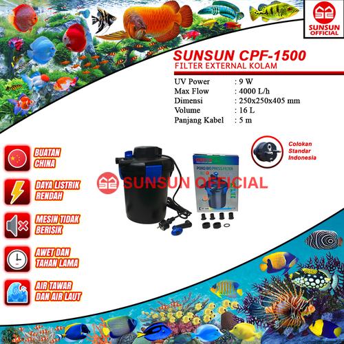 Jual SUNSUN CPF 1500/2500/3500/5000 Series Eksternal Filter Canister Kolam - SUNSUN CPF 3500 ...