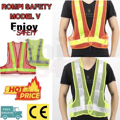 Jual Rompi Safety Model V proyek Jaring Scotlite PVC Enjoy safety ORI ...
