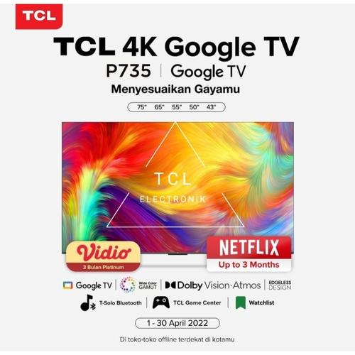 Jual TCL 50P735 (2022) 50 inch UHD 4K SMART TV Android 11 Dolby Atmos ...
