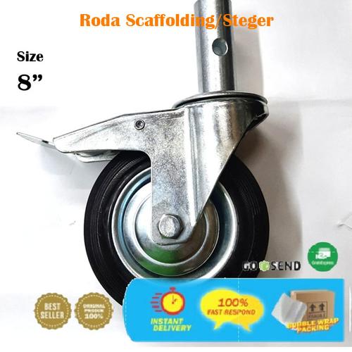 Jual Roda Scafolding 8 inch Karet / Roda Steger + Rem uk. 8 Inch ...
